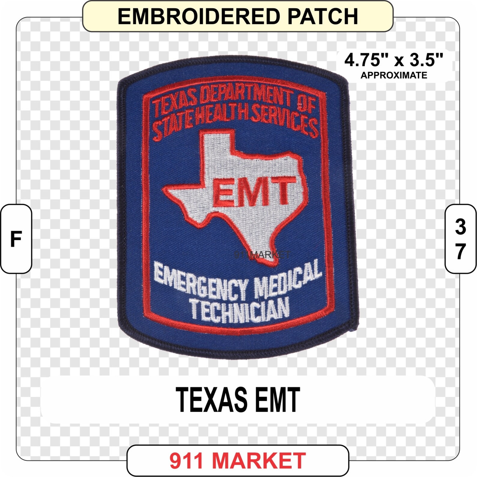 Texas EMT Patch Embroidered TX Emergency Medical Technician - Etsy