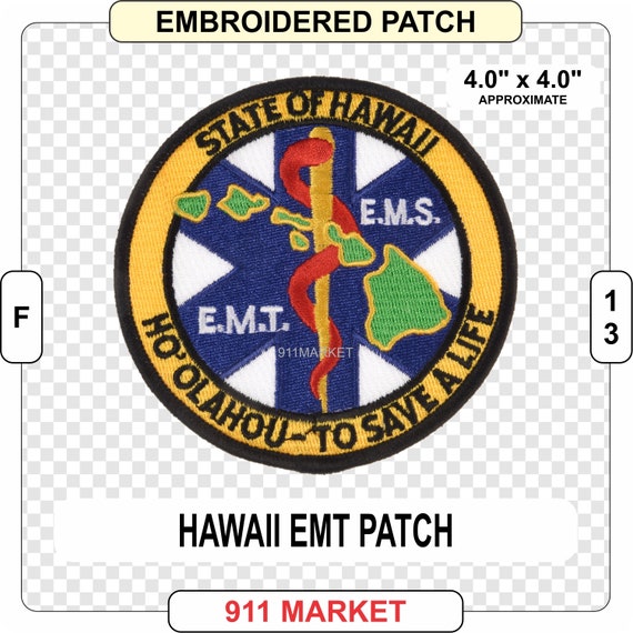 Hawaii EMT Patch Embroidered HI Emergency Medical Technician - Etsy