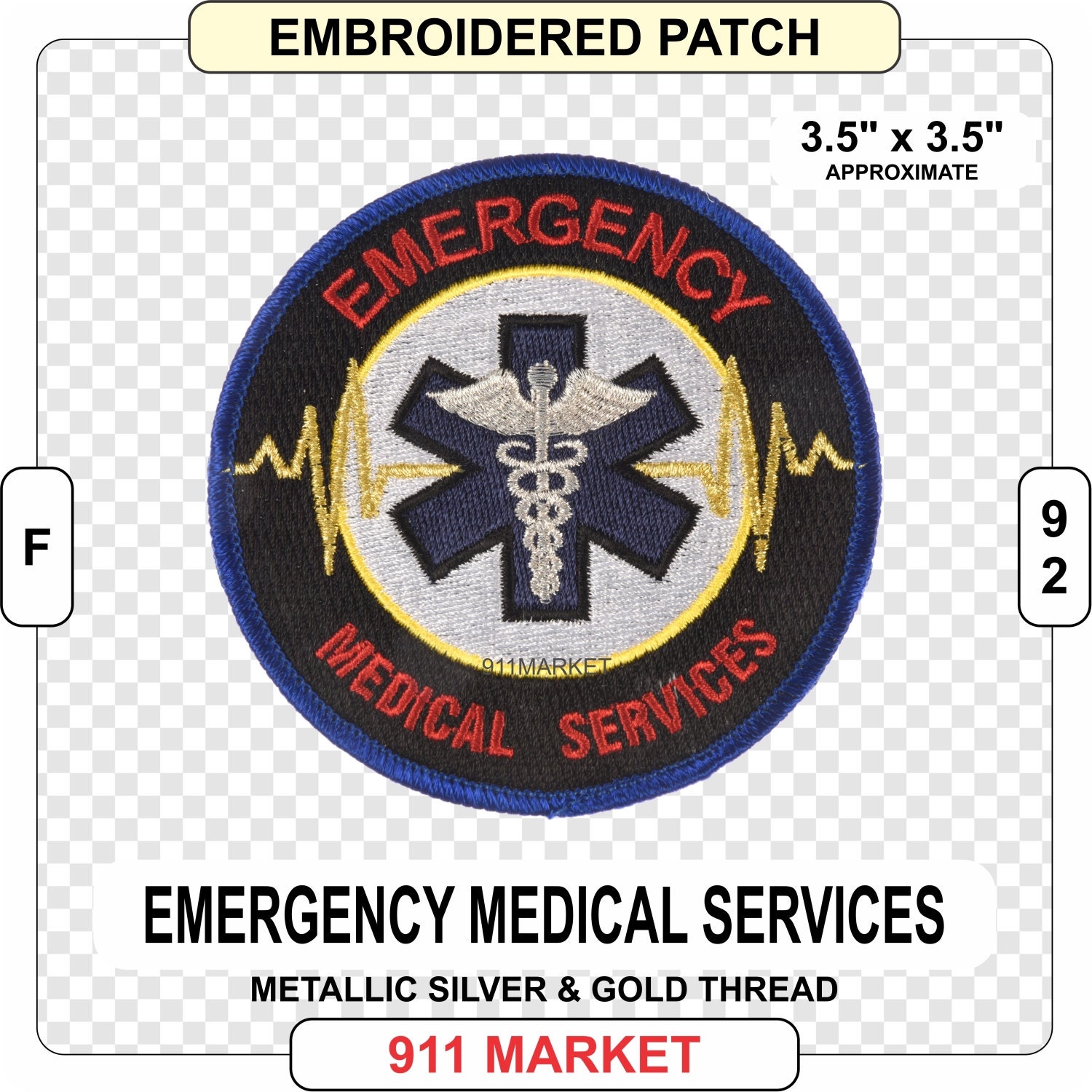 EMS Embroidered Patch Emergency Medical Service Paramedic EMT - Etsy UK