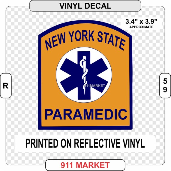New York NY Paramedic Reflective Decal Emergency Medical EMT-P | Etsy