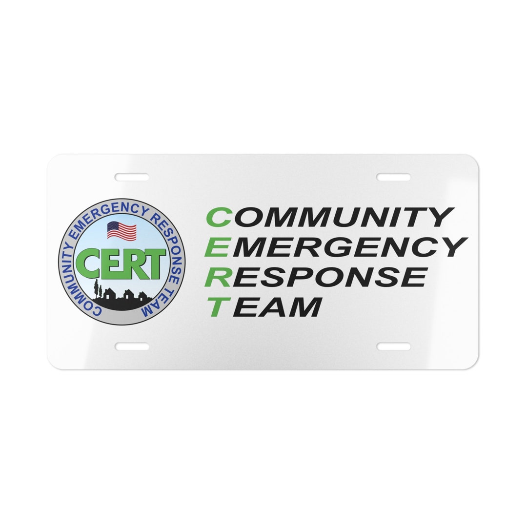 CERT License Plate Vanity Car Truck Patch Community Emergency Response ...