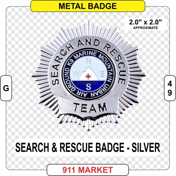Search and Rescue Silver Badge Full Size Metal Marine Air | Etsy