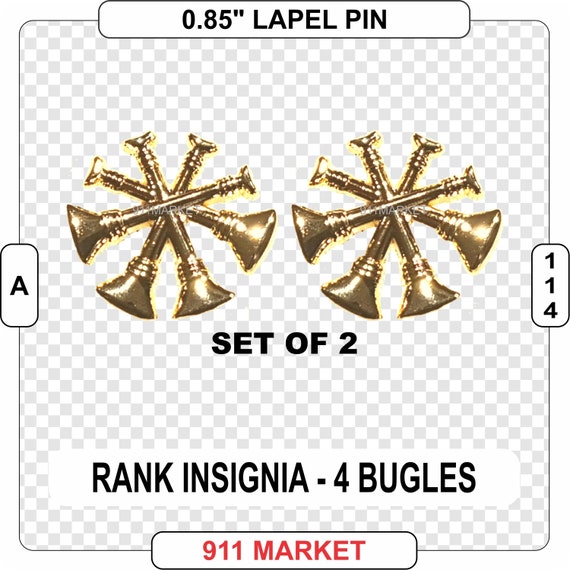 Firefighter Rank Insignia Lapel Pin 4 Bugles Deputy Chief Set - Etsy