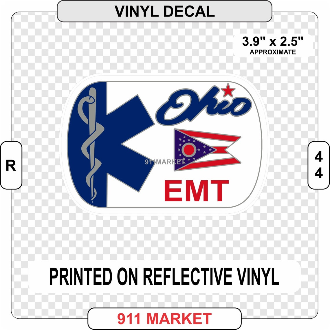 Ohio EMT Reflective Decal Emergency Medical Technician OH - Etsy Canada