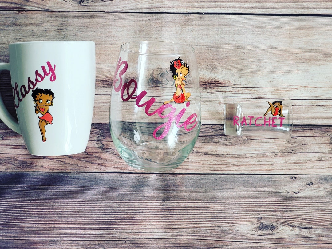 Betty Boop Savage classy, Boogie, Ratchet 3 Piece Glassware Set - Etsy
