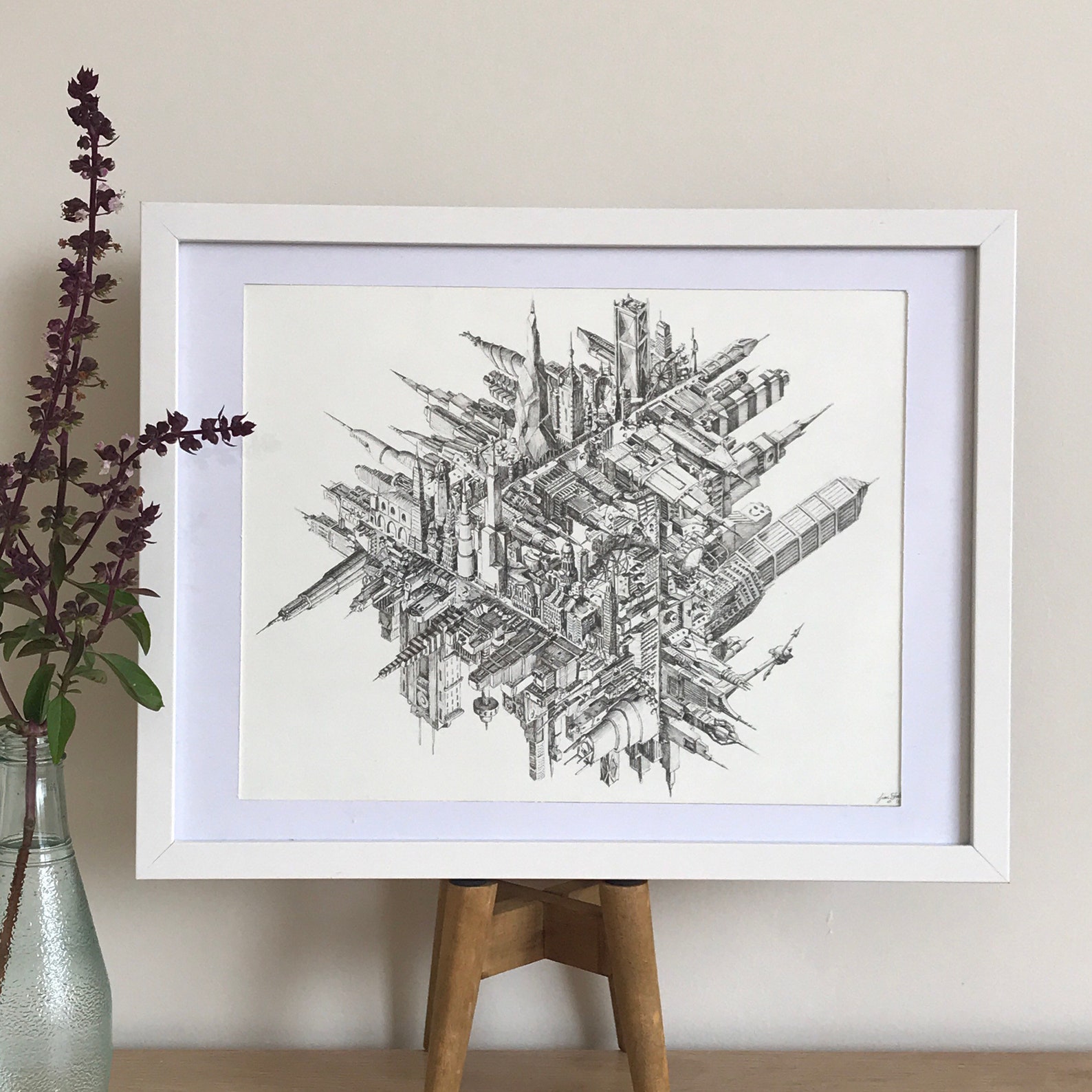 Urban Penrose Triangle - Giclee Art Print Size A4 Cityscape Escher ...