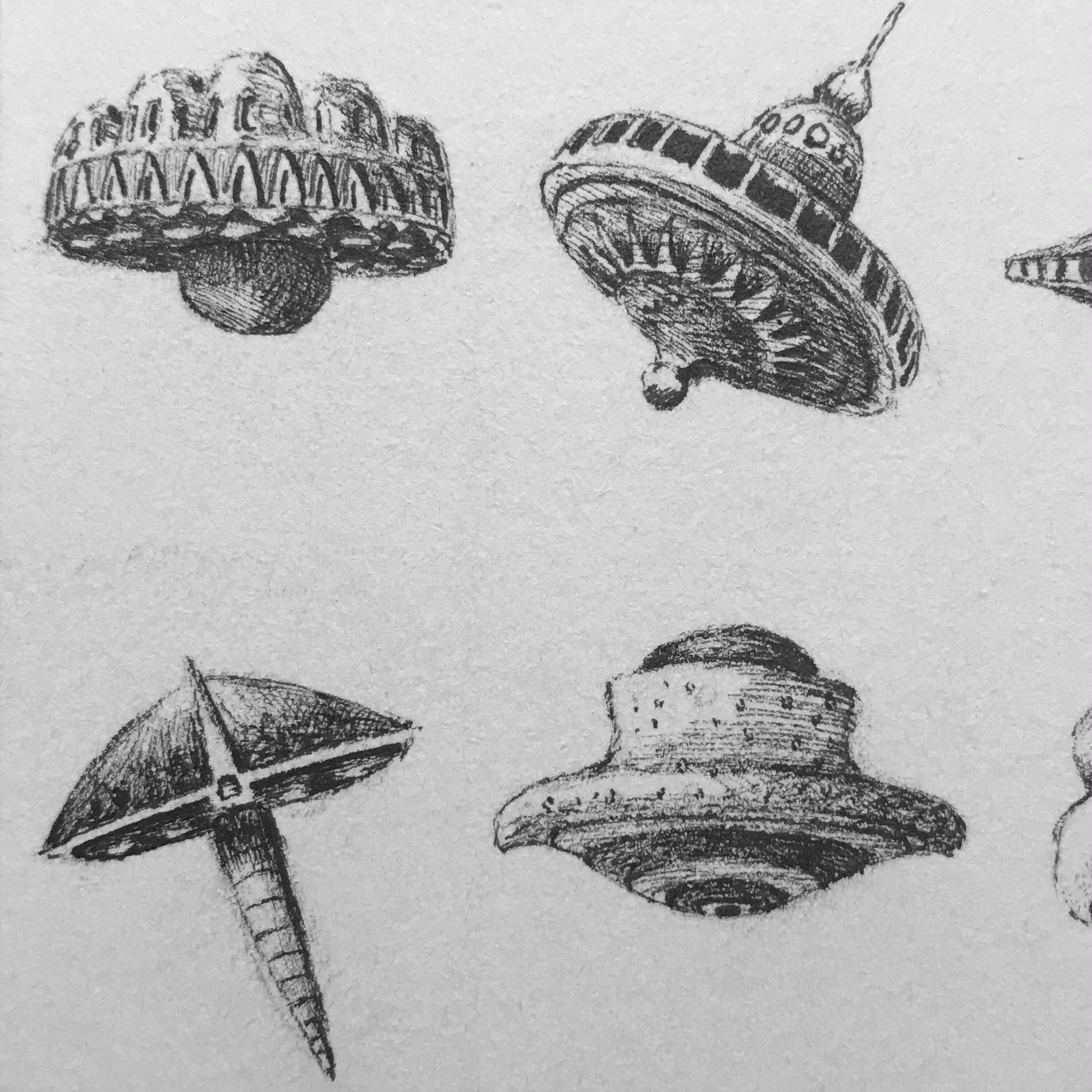 Ufo Lineup UFO Art Print UFO Print Nerdy Art Print Alien - Etsy