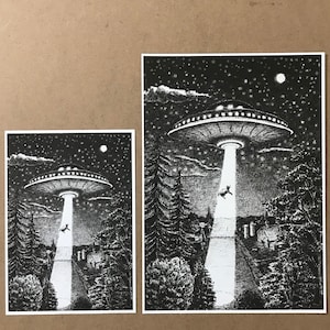 Beam Me up Daisy - UFO Art Print, UFO Print, Nerdy Art Print, Alien Art ...