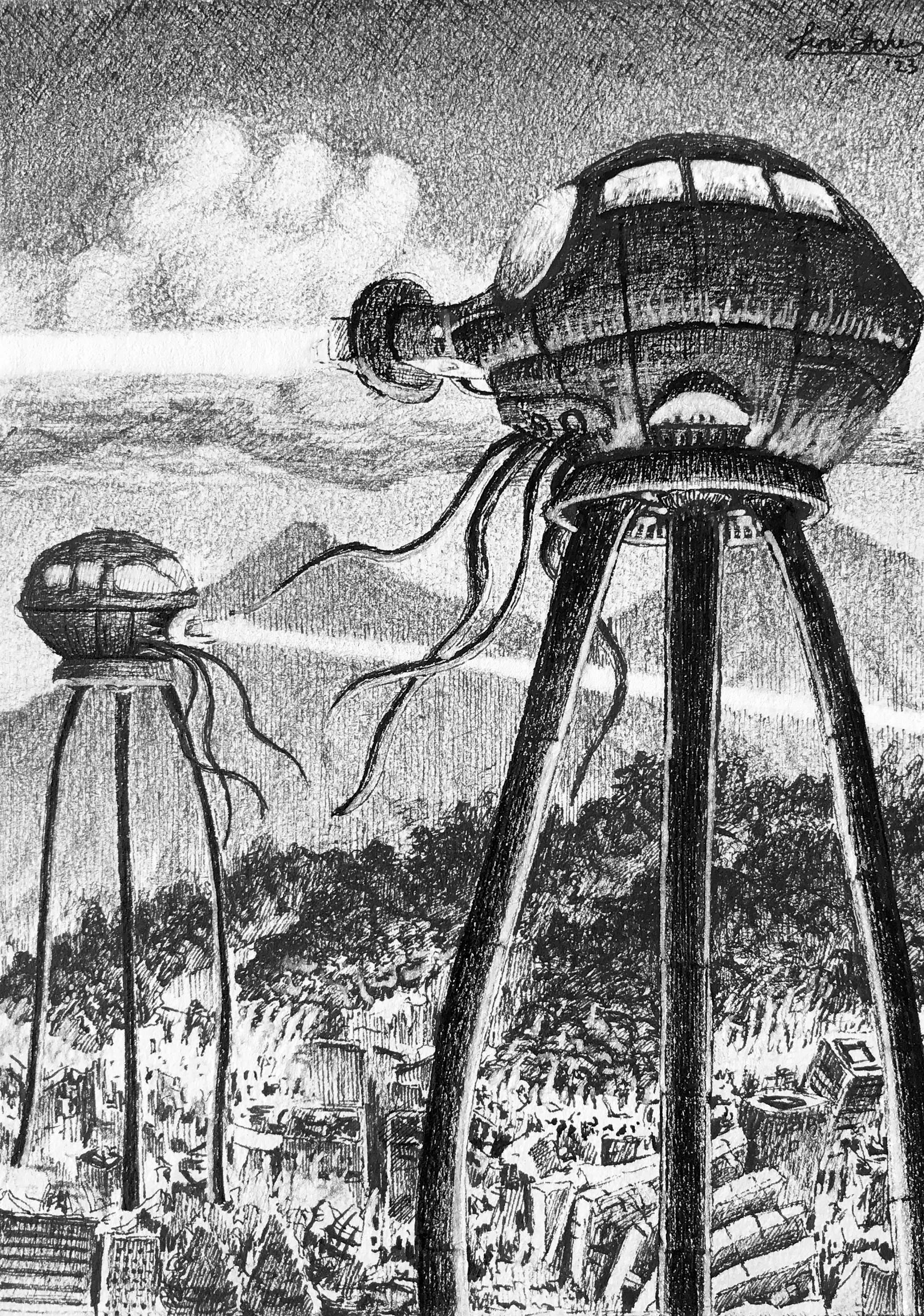 Dibujo De Trípode De La Guerra De Los Mundos Los Trípodes Celebran