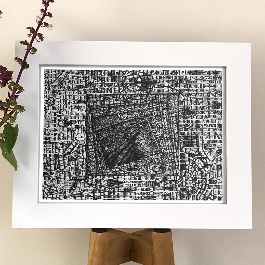 Urban Blackhole 2 - Digital Art Print Size A5 - Aerial Perspective ...