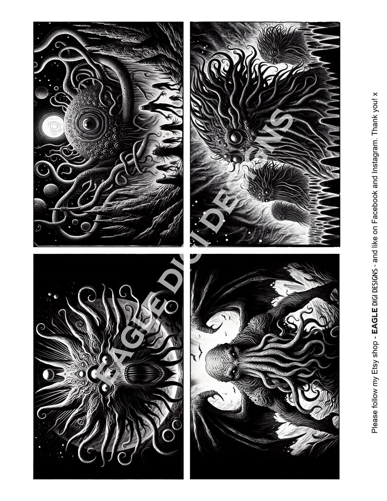 Creatures of Mythos: Inspired by H.P. Lovecraft - Printable Set for ...