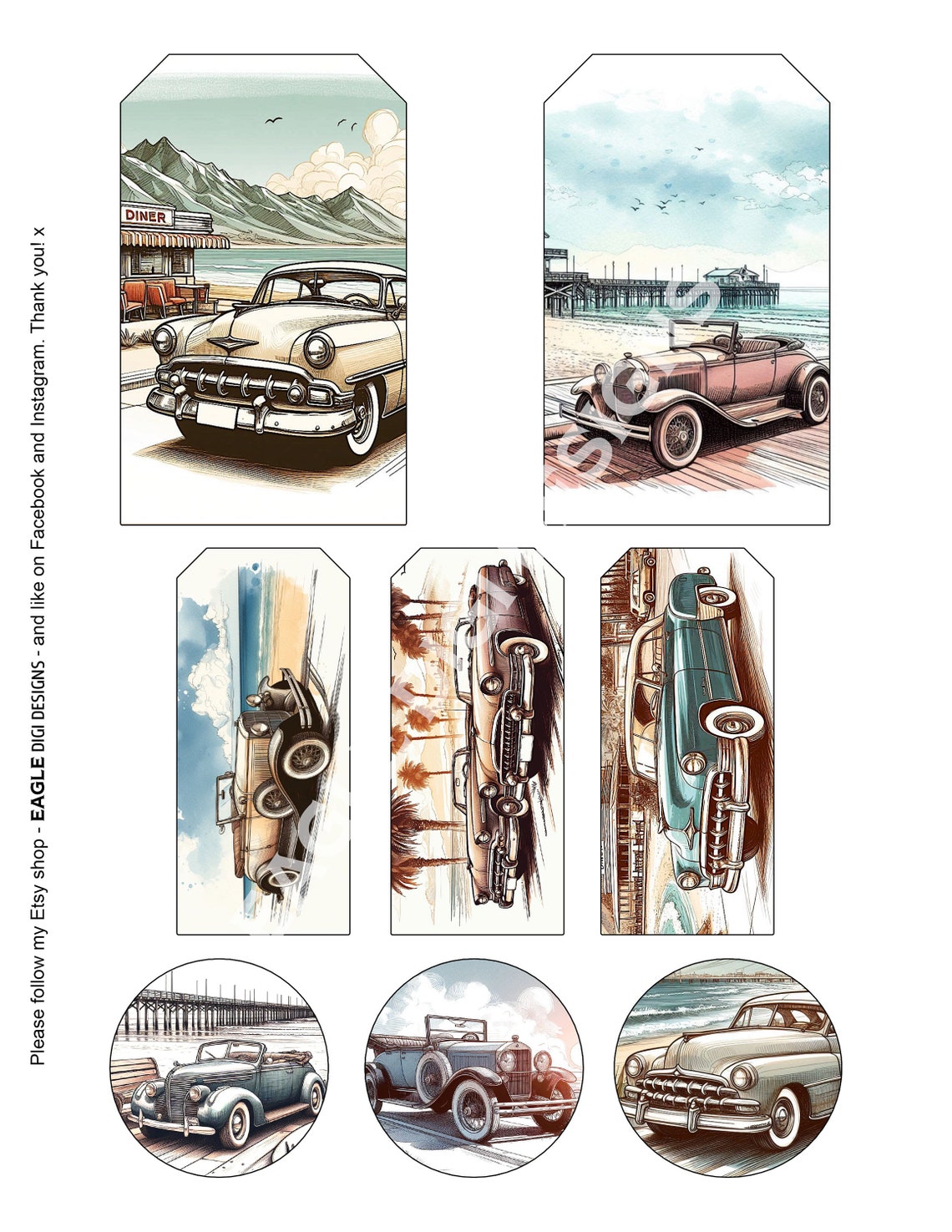 Cruisin’ Nostalgia: 1950's Vintage Car Printables for Scrapbooking ...
