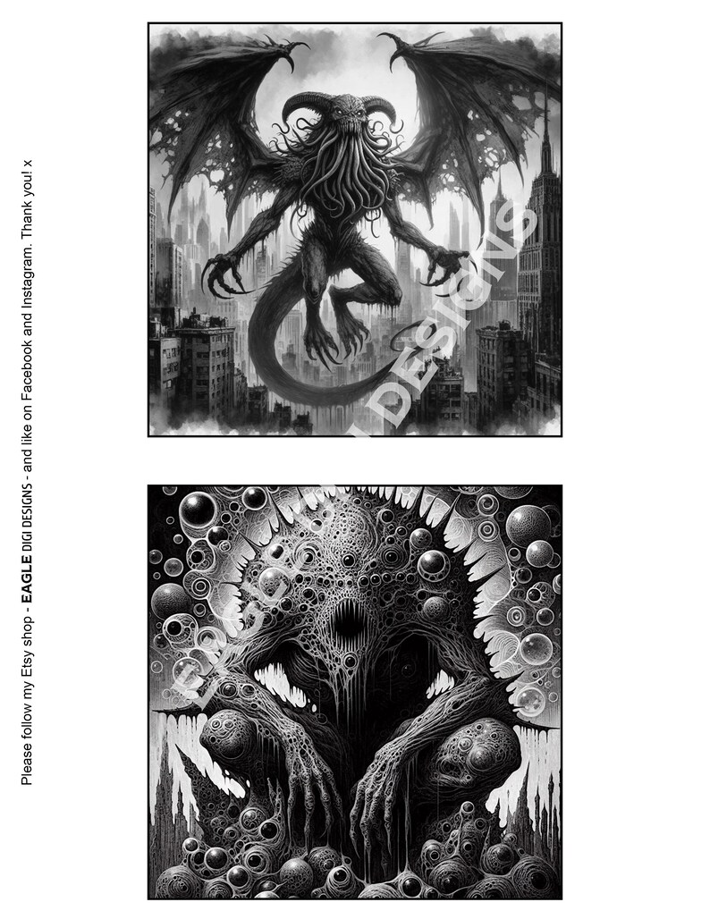 Creatures of Mythos: Inspired by H.P. Lovecraft - Printable Set for ...