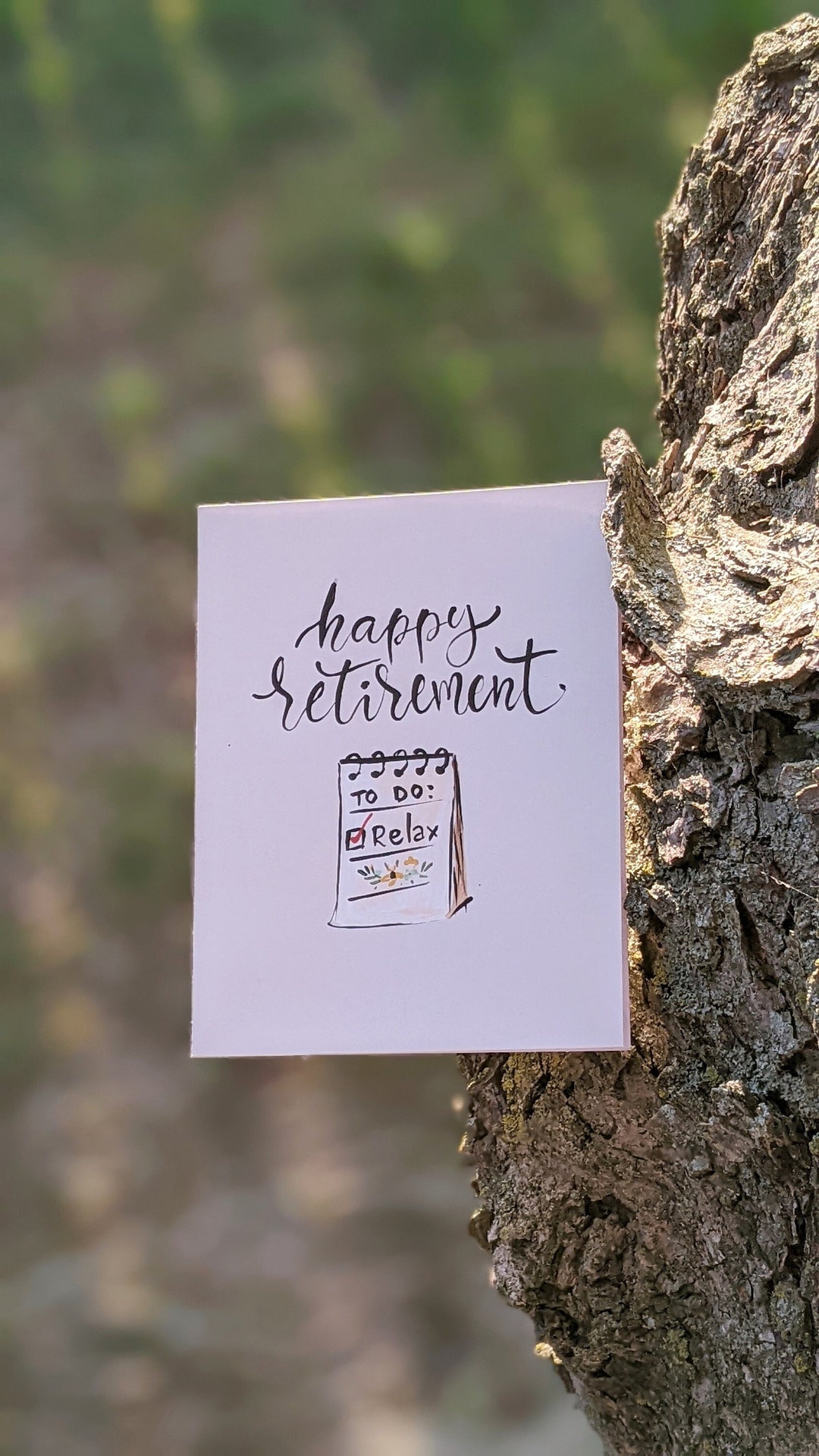 Happy Retirement Greeting Card Hand Painted on Cardstock, Planner Motif ...