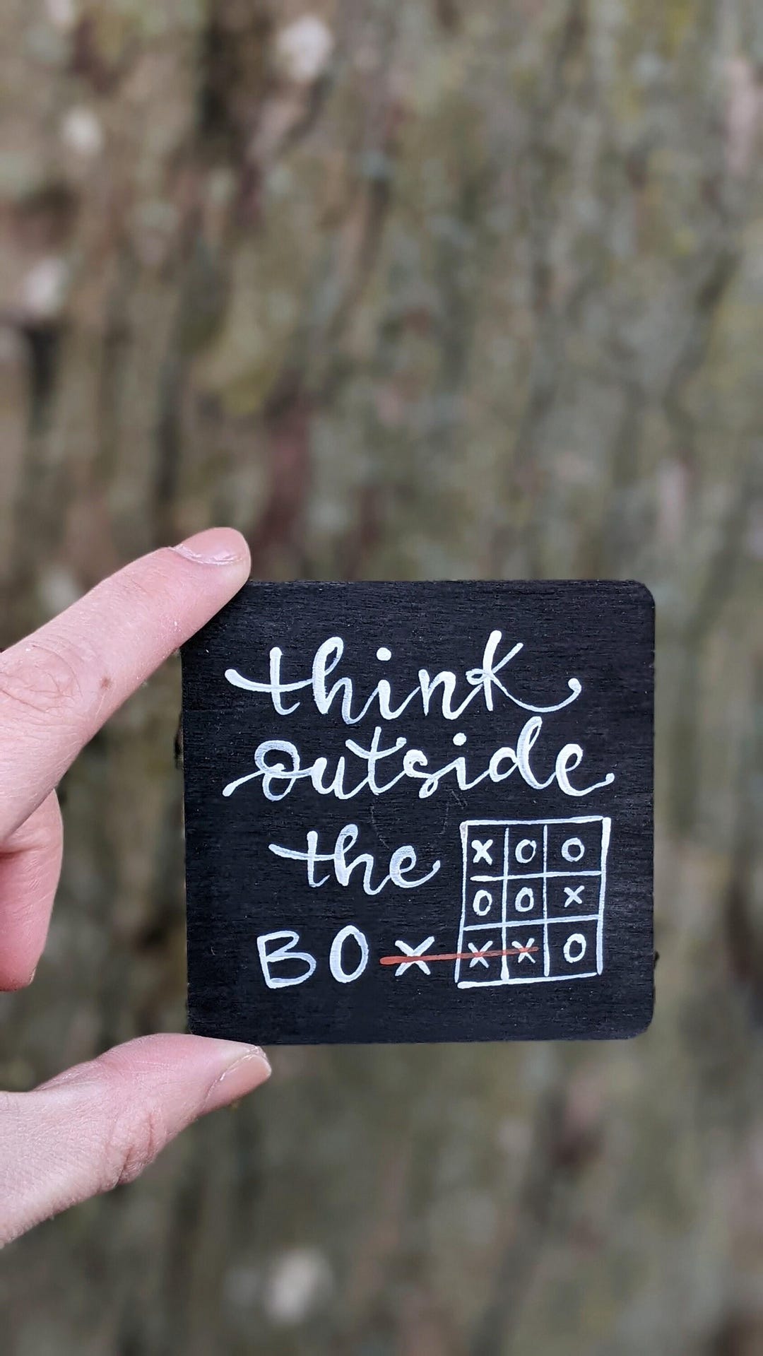 Wooden Magnet Hand Painted XO Game Design - Unique Puzzle Gift for Home ...