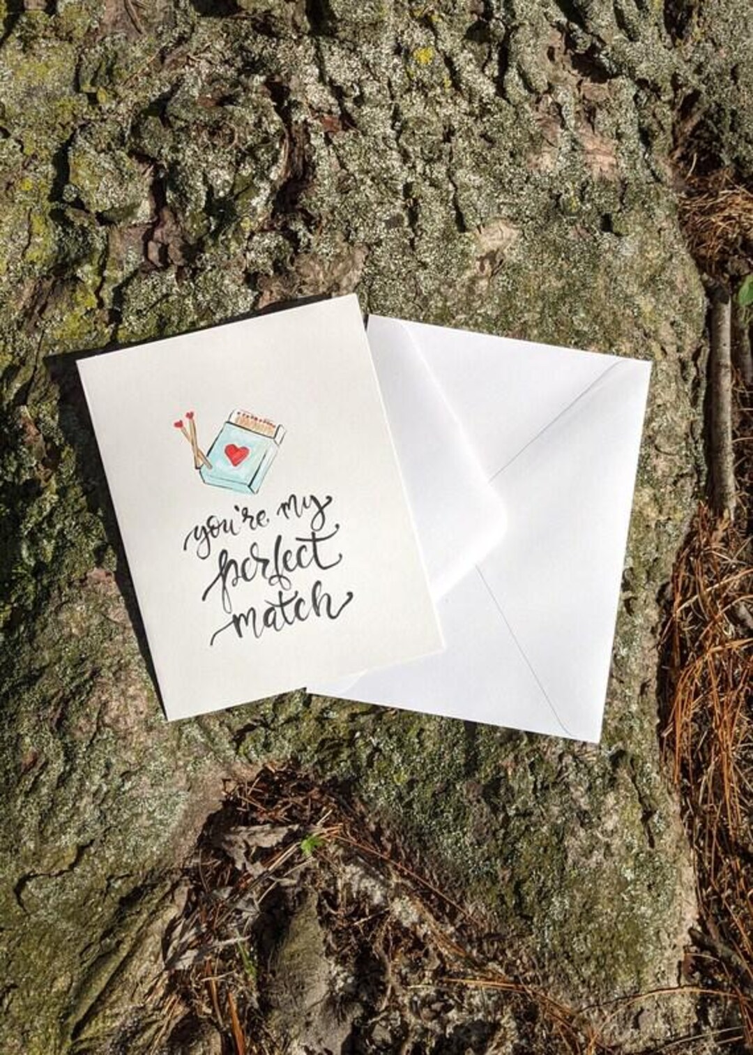 Hand Painted Perfect Match Love Greeting Card, Funny Anniversary and ...