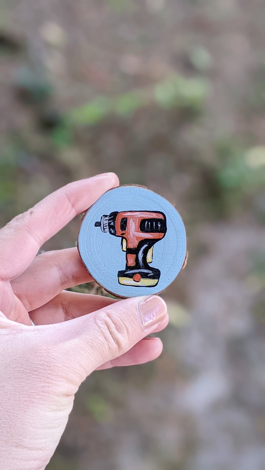 Wooden Magnet Handyman Tool Hand Painted Drill, Perfect Father's Day ...