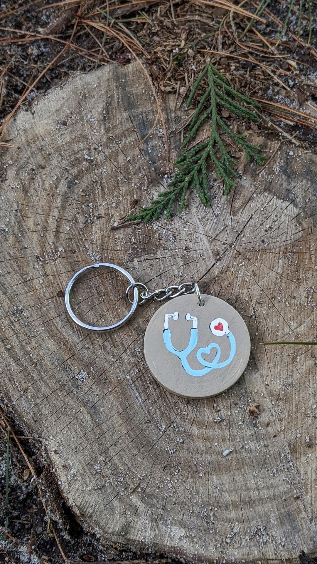 Painted Keychain, Doctor and Nurse Stethoscope Design, Durable Acrylic ...