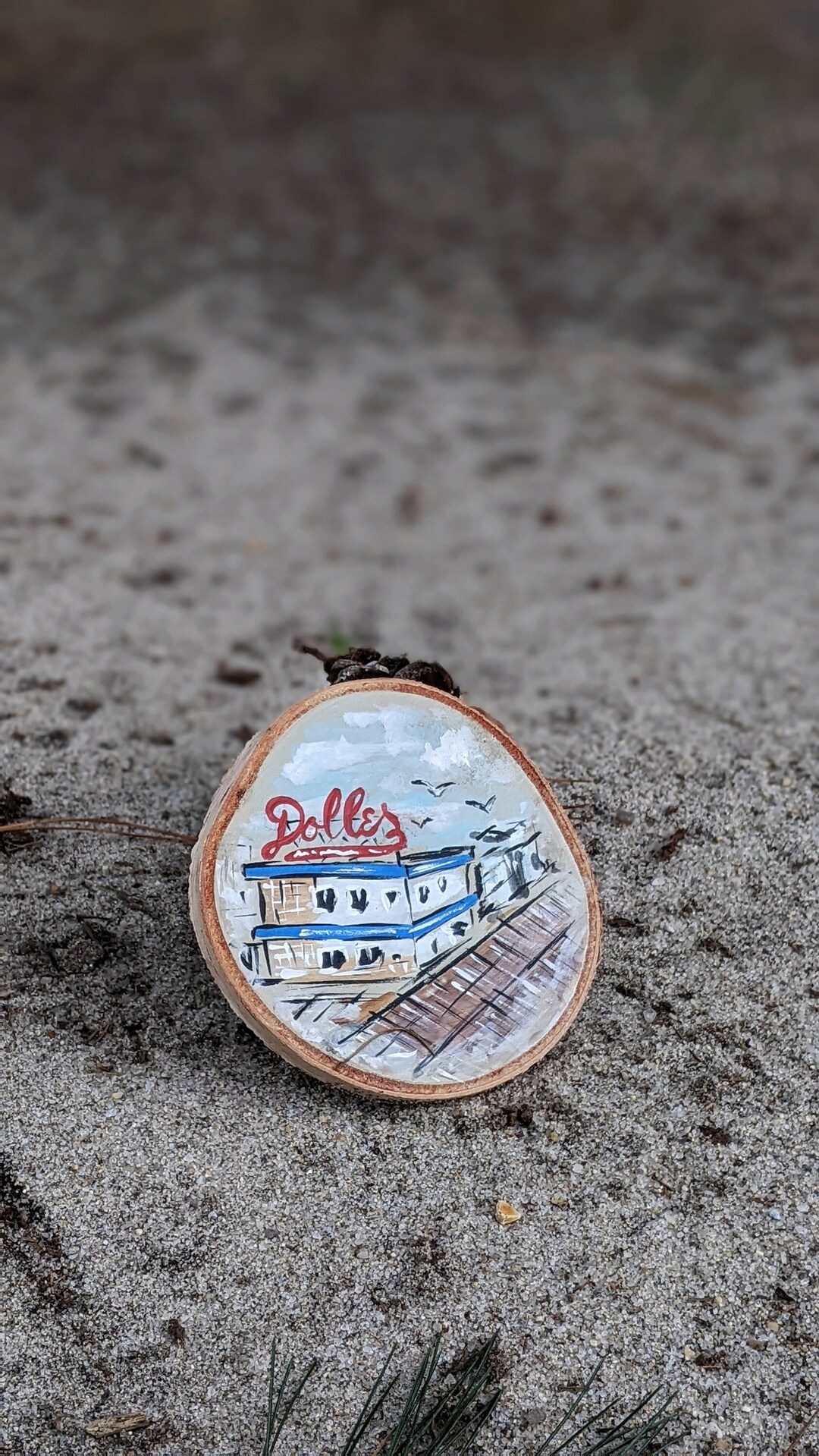 Hand Painted Rehoboth Beach Dolles Sign Painting on a Wood Slice Art ...