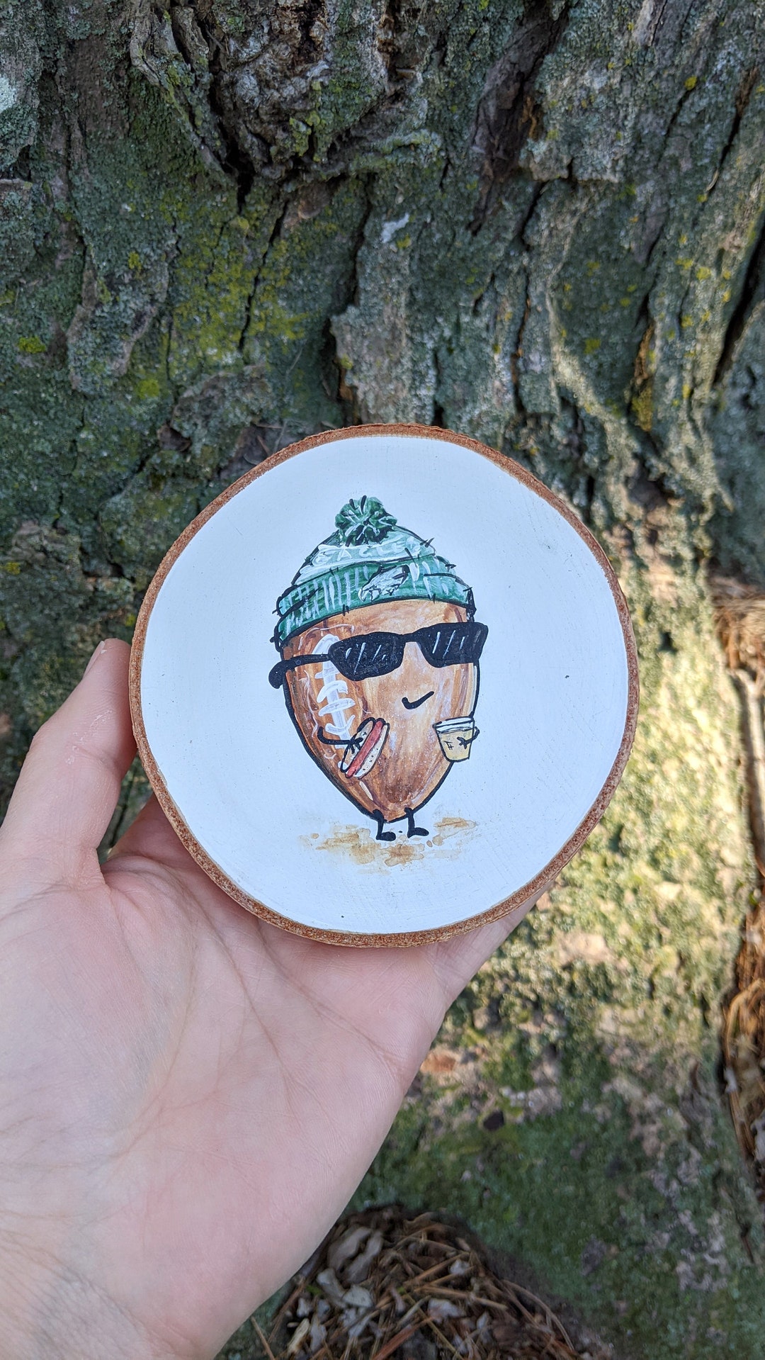 Philadelphia Eagles Painted Coaster, NFL Football Gift, Hand Painted ...