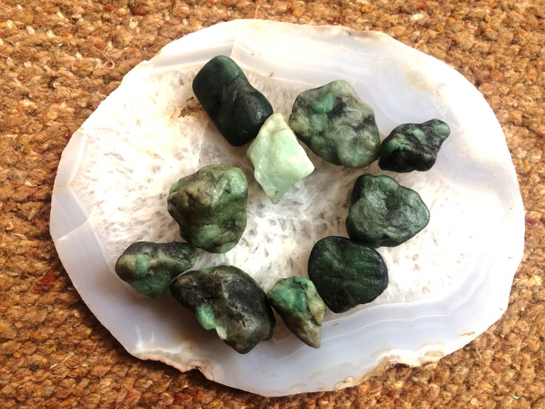 Emerald rough natural raw emerald rough emerald crystals | Etsy
