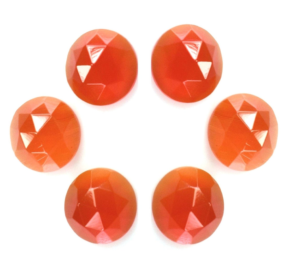 Carnelian Rose Cut 10pcs 5.00-10.00mm Round Cab Orange - Etsy