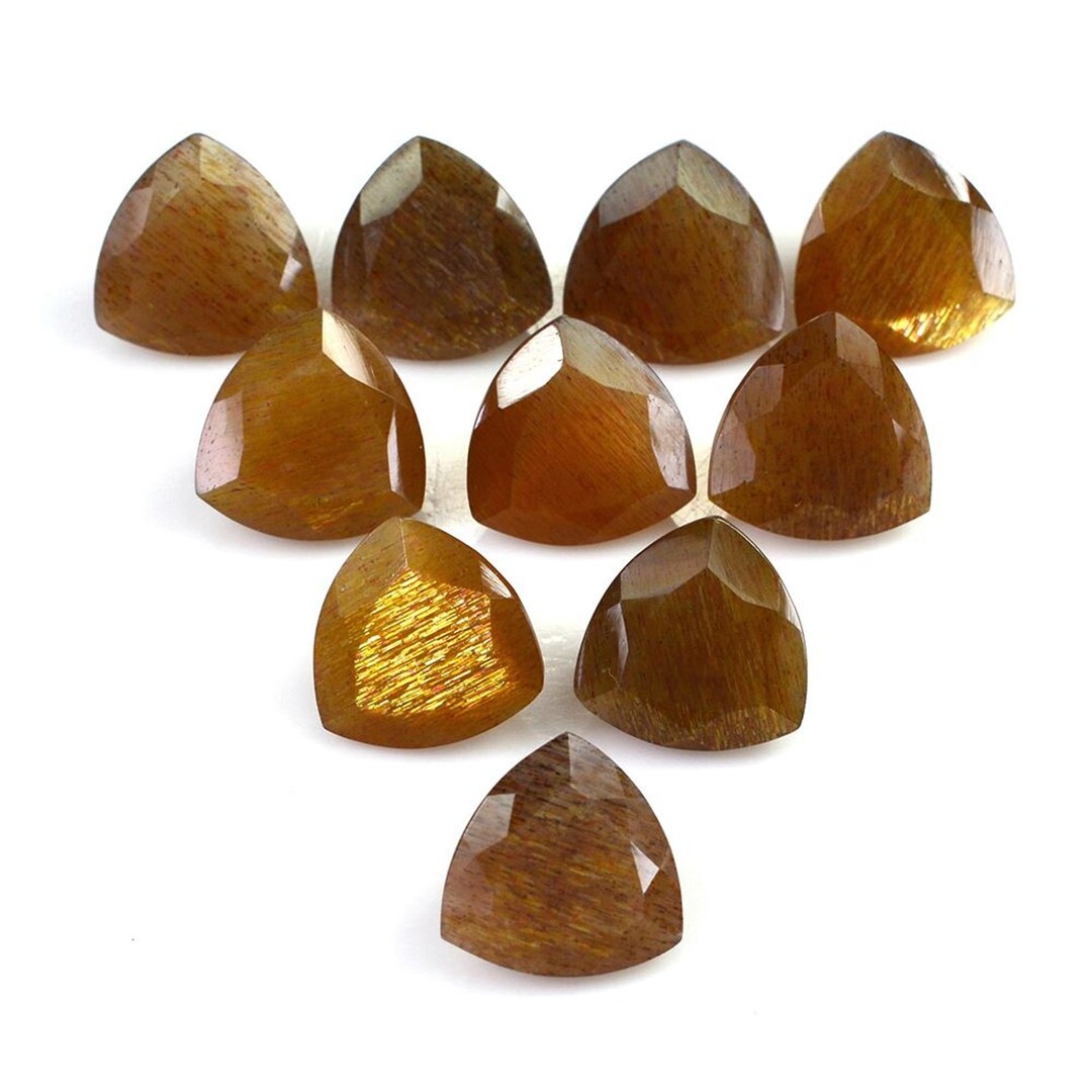 Loose Golden Moonstone Trillion Natural Moonstone Trillion Calibrated ...