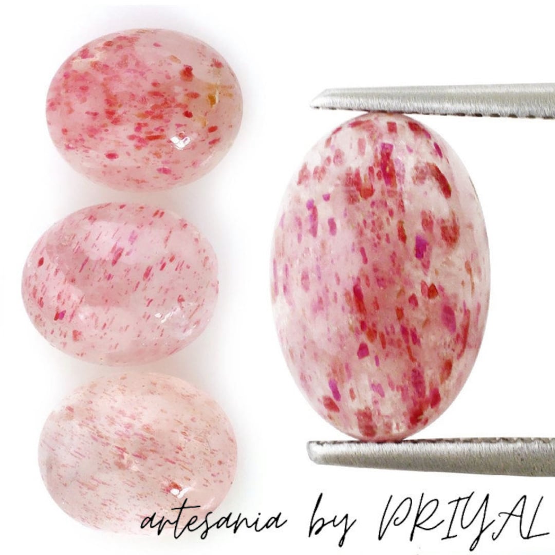 Pink Flakes Feldspar Oval 68-1014mm Loose Feldspar Oval Natural Pink ...