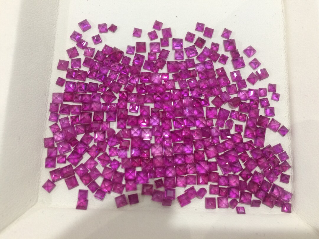 Ruby Square 1.5-3.00mm Natural Ruby Square Loose Ruby Square Calibrated ...