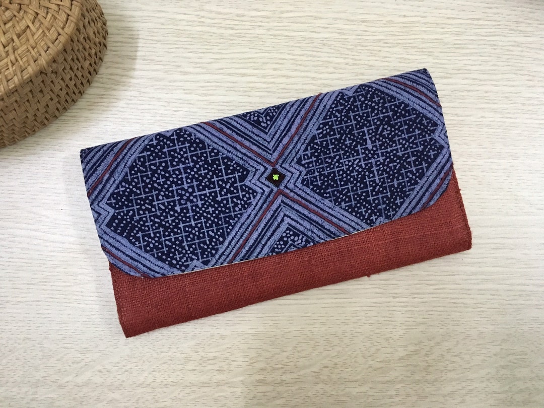 Red Boho Hemp Wallet, Unique Hmong Wallet Women Gift, Handmade Hippie ...