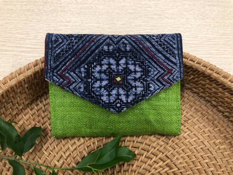 Green Hemp Wallet Unique Hmong Small Wallet Women Gift - Etsy