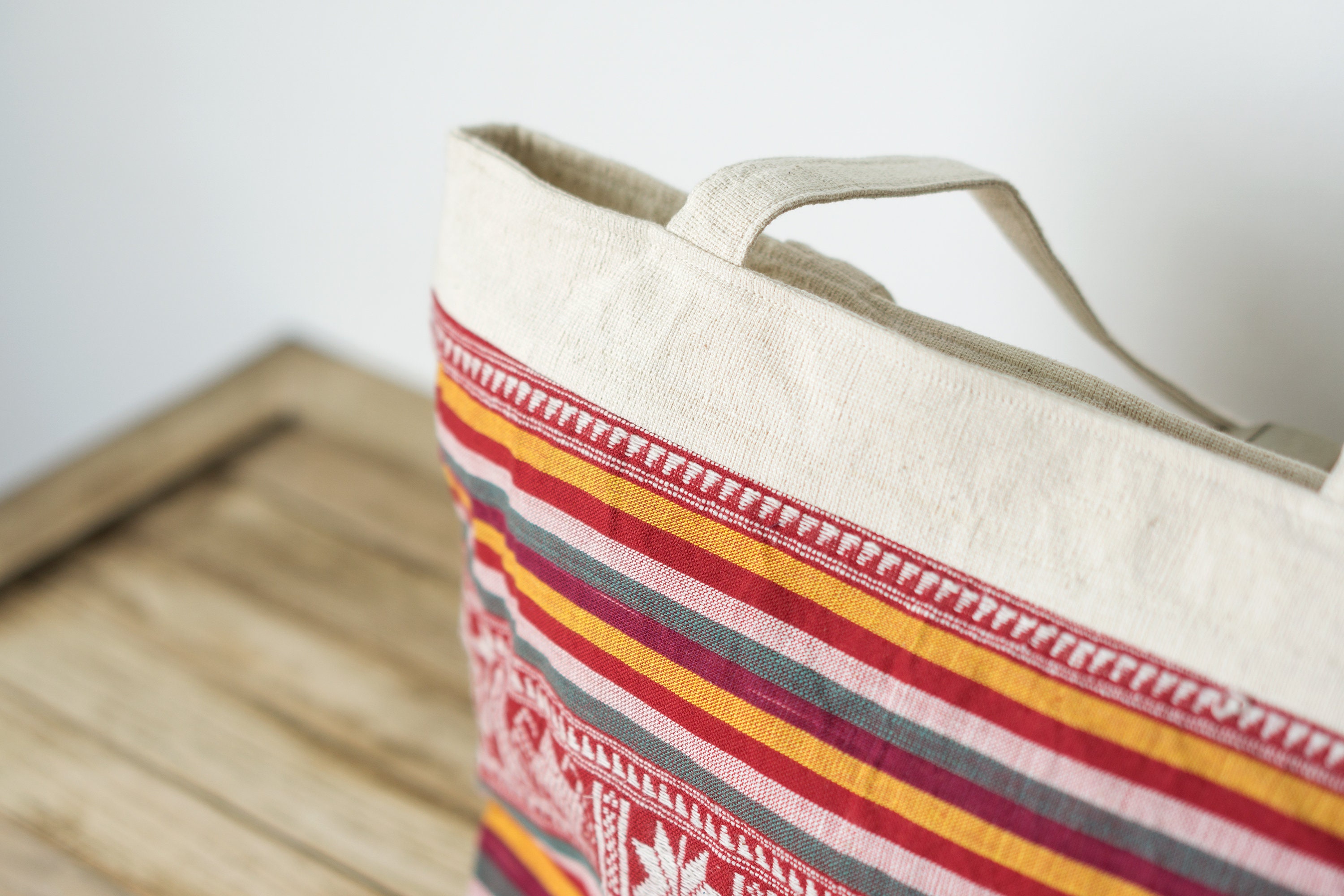 Red Canvas Shopping Bag Ethnic Brocade Fabric Shoulder Bag - Etsy