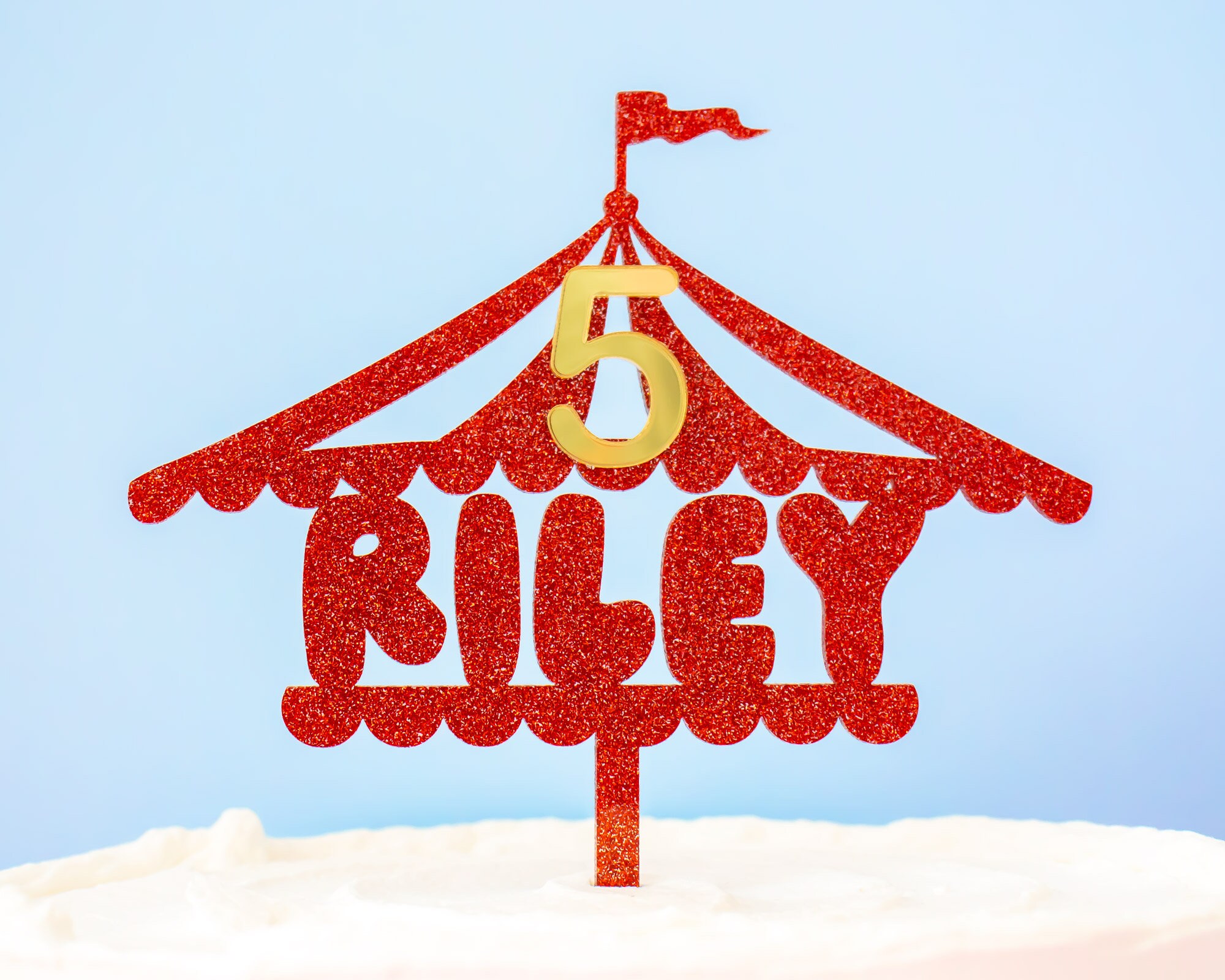 Custom Circus Tent Cake Topper: Glitter Acrylic Birthday Party Decor - Etsy