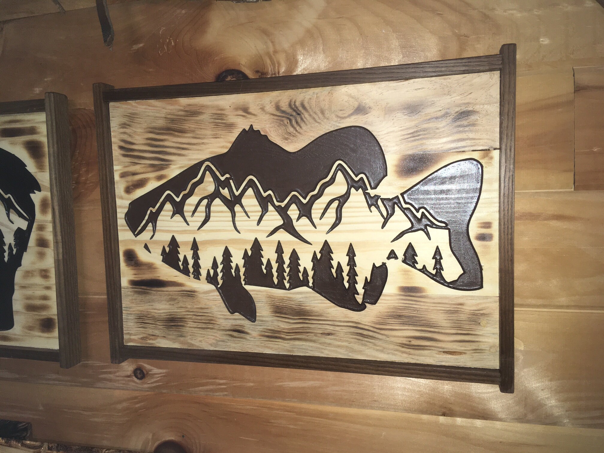 Carved Bass Fish Sign Rustic Decor for Camp and Home - Etsy