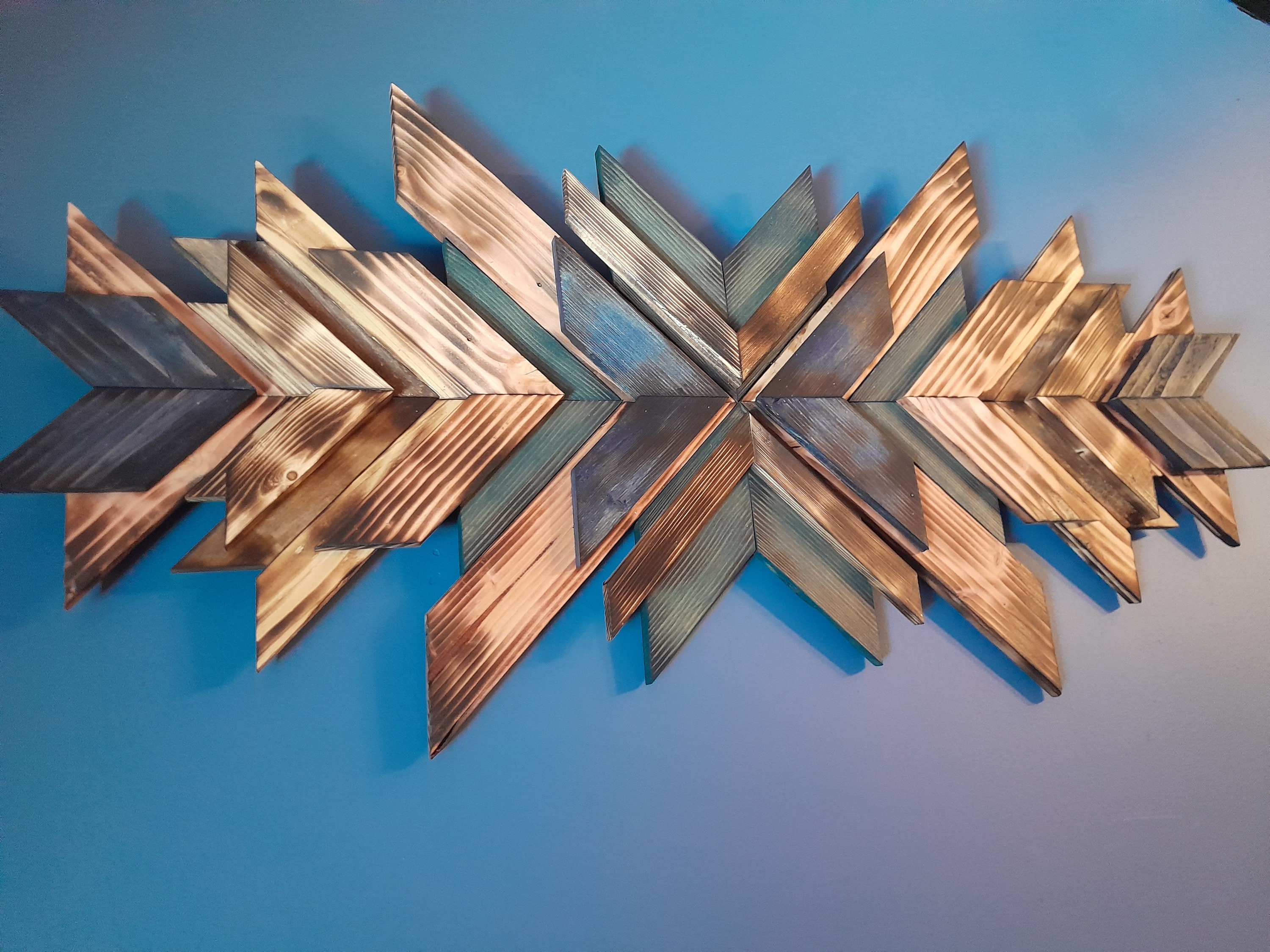 Aztec Reclaimed Wood Wall Art Rustic Wall Art Wood Wall - Etsy