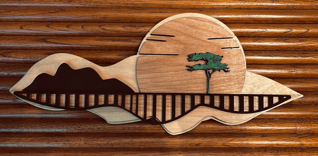 Laser Wall Decor Sun Mountain Nature Long Scene Made to - Etsy