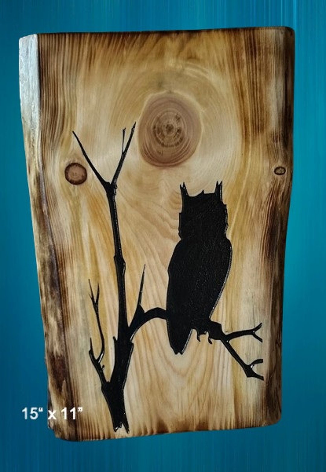 Knotty Live Edge Laser Owl Trees Rustic Wall Decor - Etsy