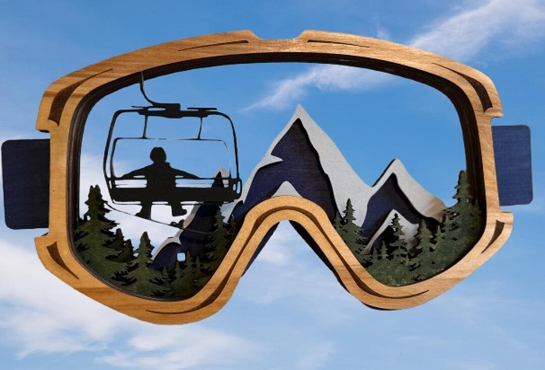 Wood Layered Ski Goggles Wall Art | Winter Sport Decor - Etsy