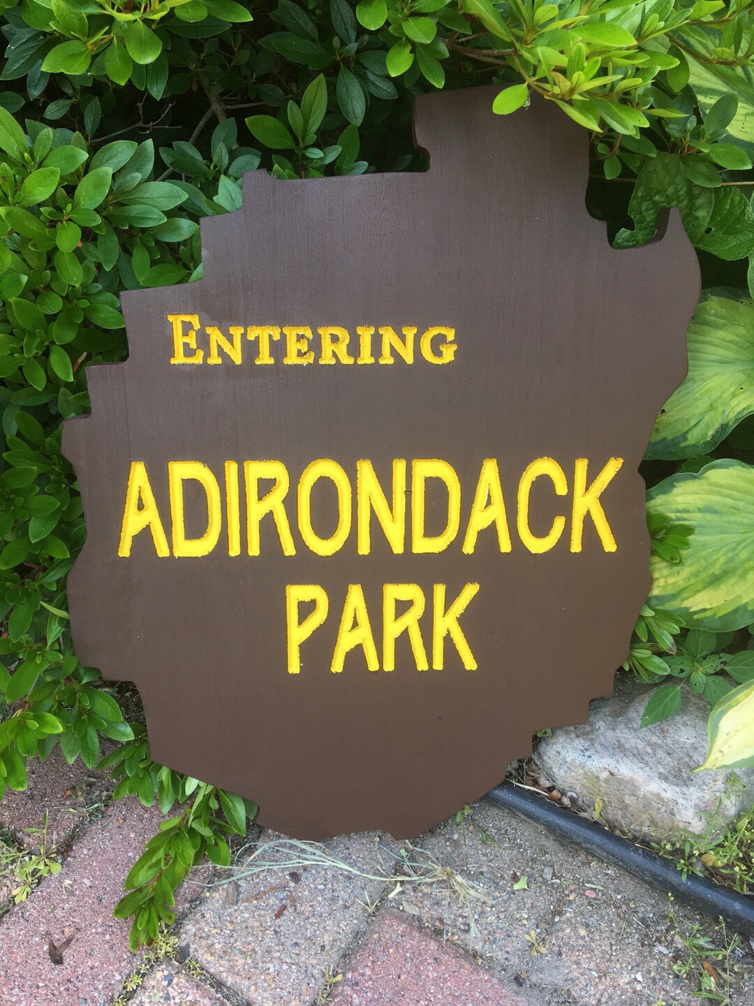 Adirondack Park Sign - ADK Park Shape Sign - Trail Colors - Etsy