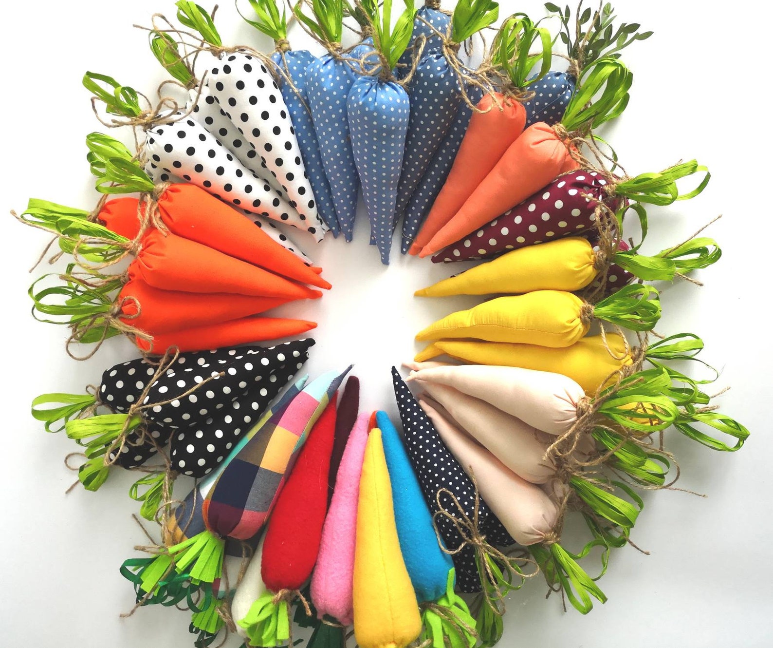 Fabric Carrots Farmhouse Fabric Easter Carrots Cotton 3, 5, 7 Carrots ...