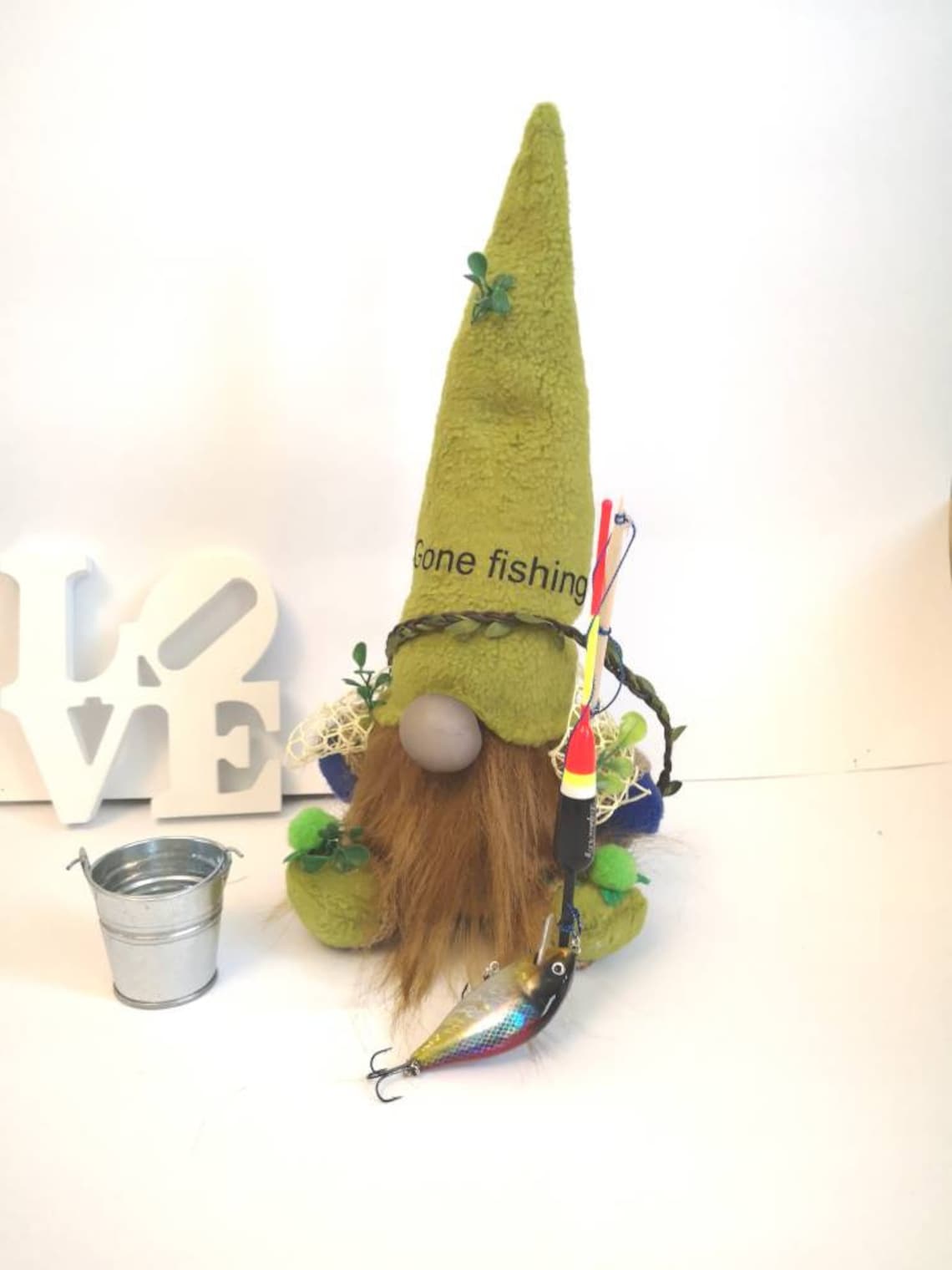 Fisherman Gnome Personalized Camping Green Fish, Fishing, Camper ...