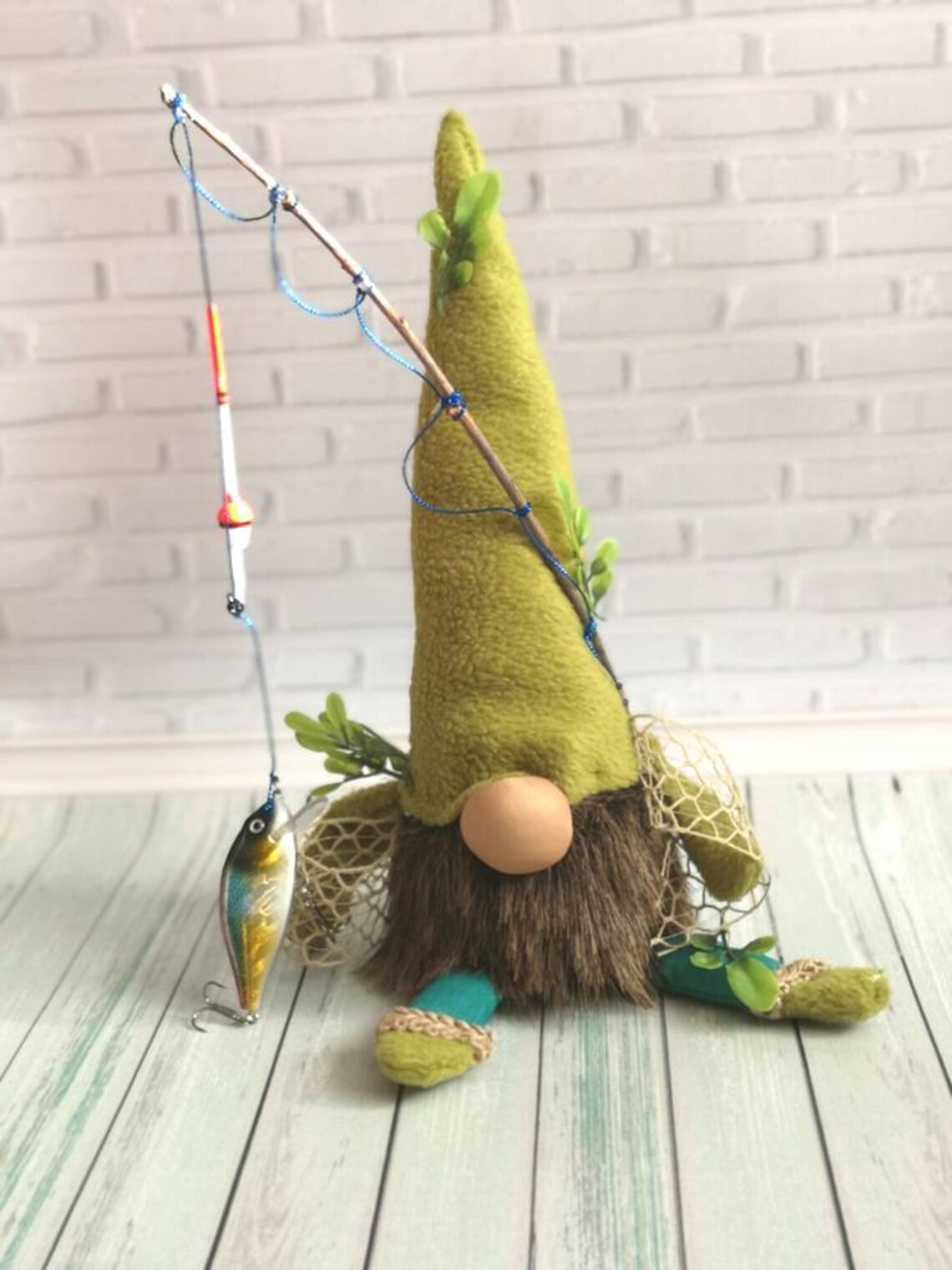 Fisherman Gnome Personalized Camping Green Fish, Fishing, Camper ...