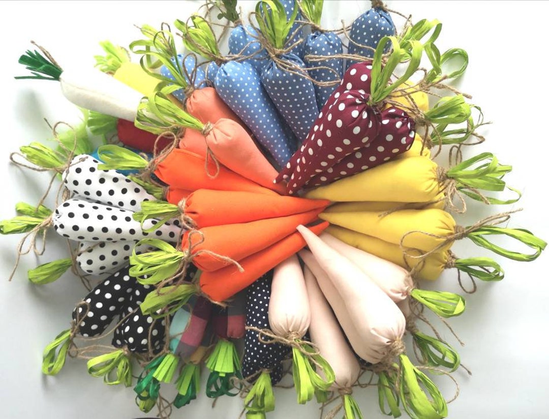 Fabric Carrots Farmhouse Fabric Easter Carrots Cotton 3, 5, 7 Carrots ...