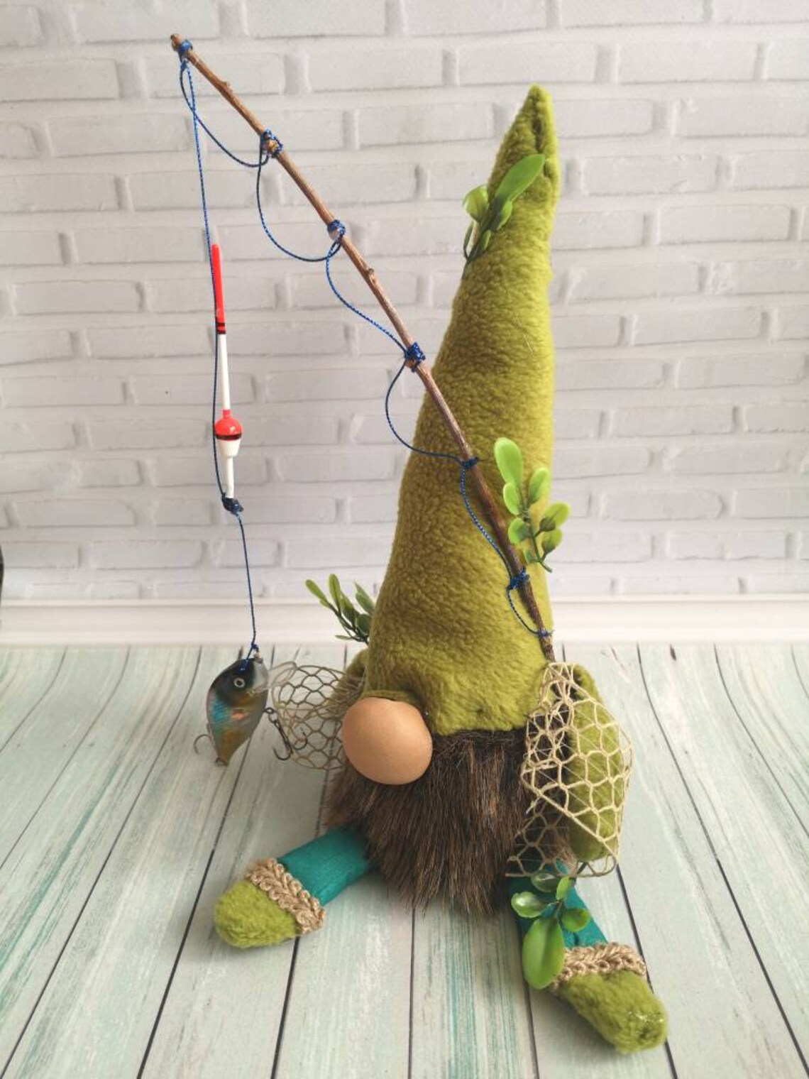 Fisherman Gnome Personalized Camping Green Fish, Fishing, Camper ...