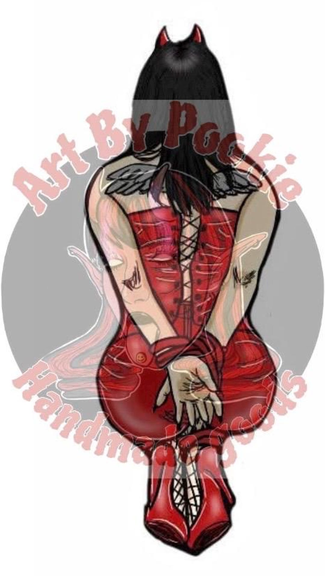 Decos Play Devil Girl Angel Tattoo Sticker - Etsy