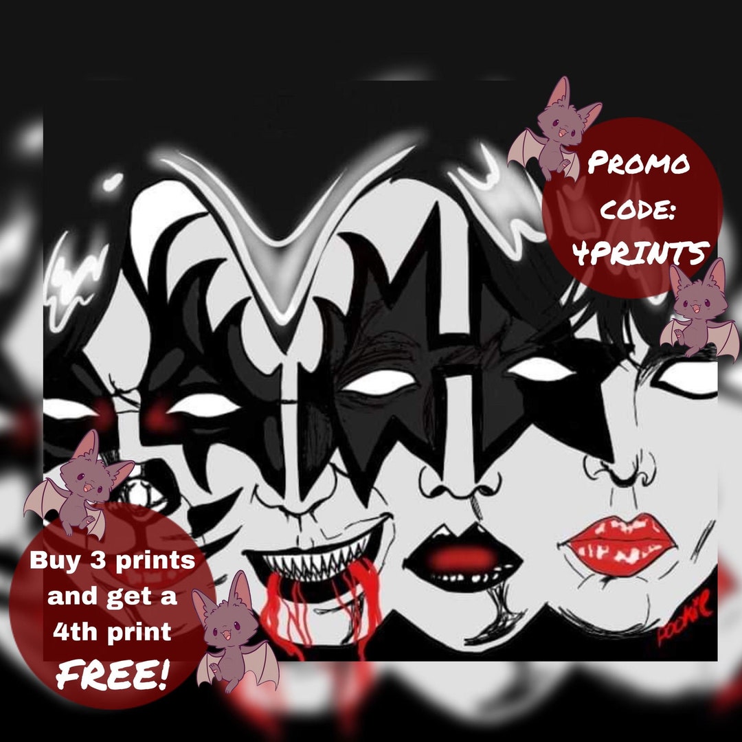 KIZZ Band Bloody Horror Art Wall Decor Home Decor Horror Unframed Art ...