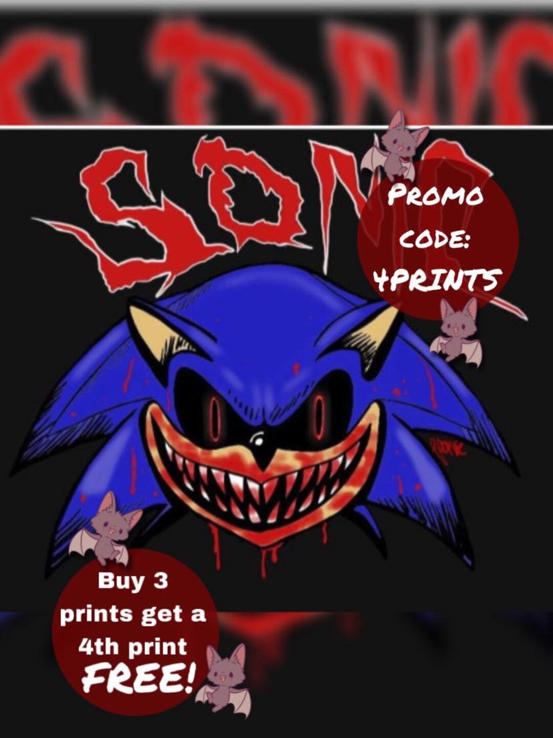 Bloody Sonic the Hedge Hog Unframed Poster Art Decor Wall Art - Etsy