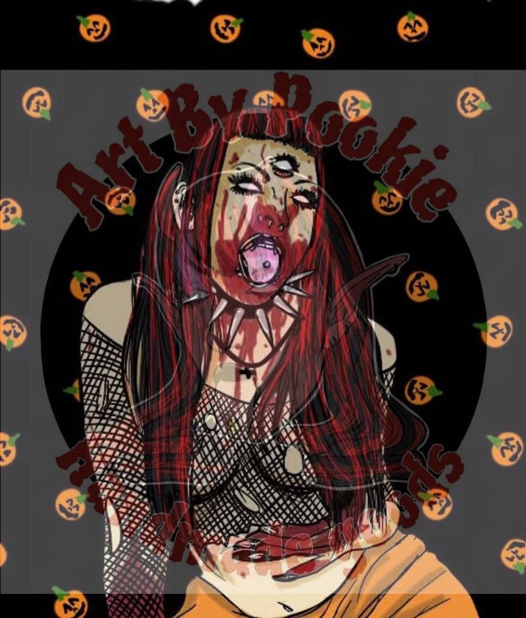 Emo Pumpkin Punk Horror Unframed Art Poster Home Decor Horror Art Poster - Etsy