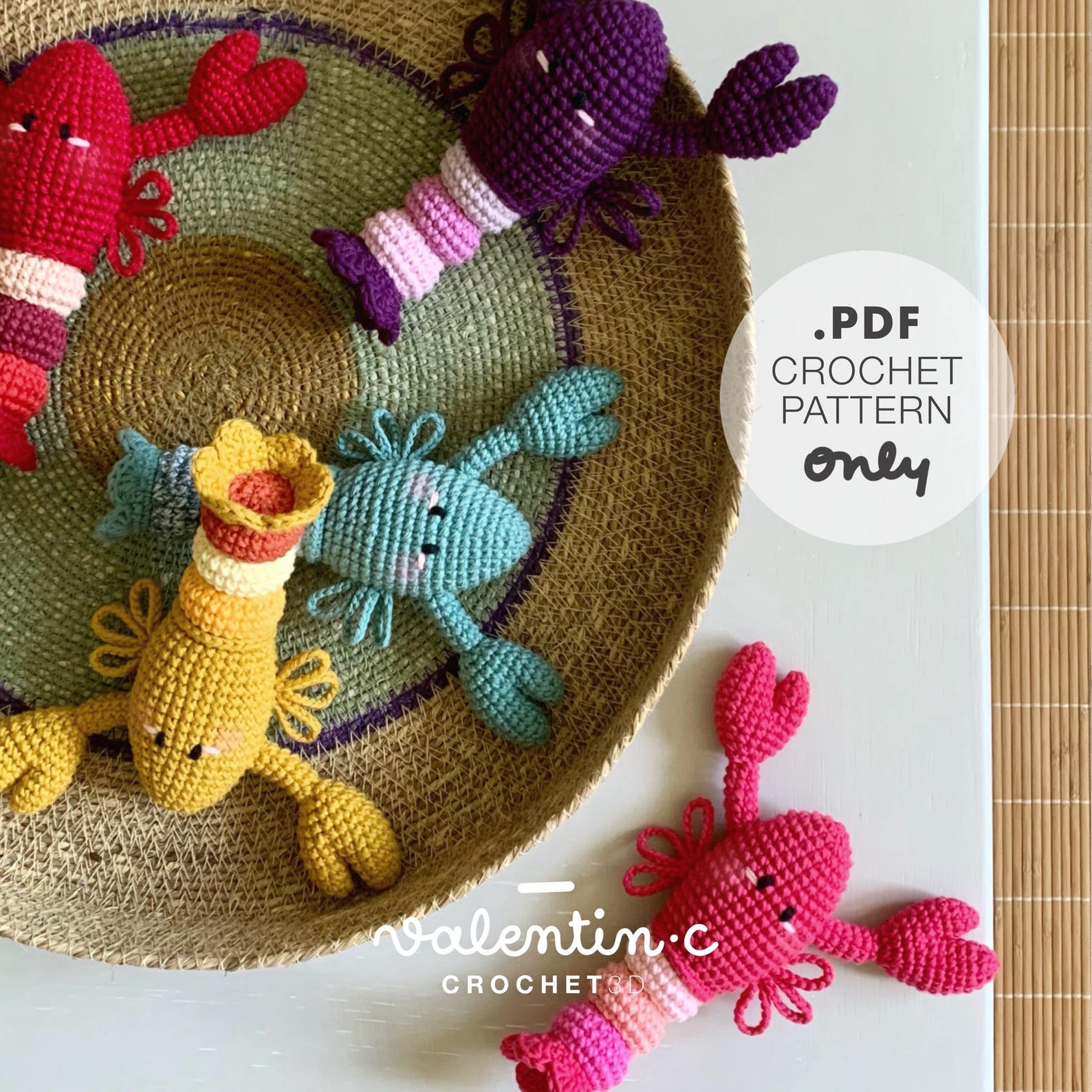 OMAR, Crawfish or Jumbo Schrimp - Crochet Pattern Amigurumi - Valentin ...