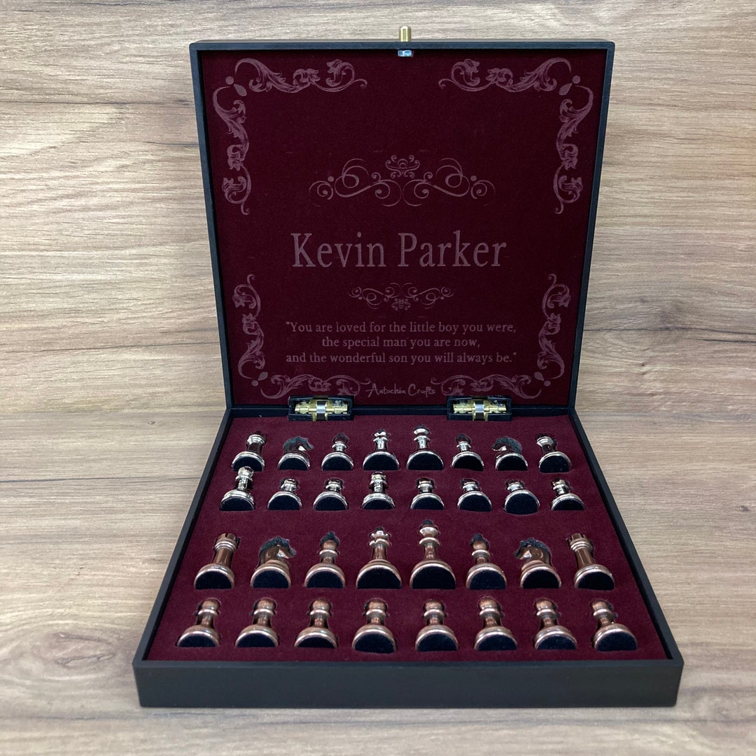 Large Chess Set for Valentines Day Gift Personalized Chess Set Gift for ...